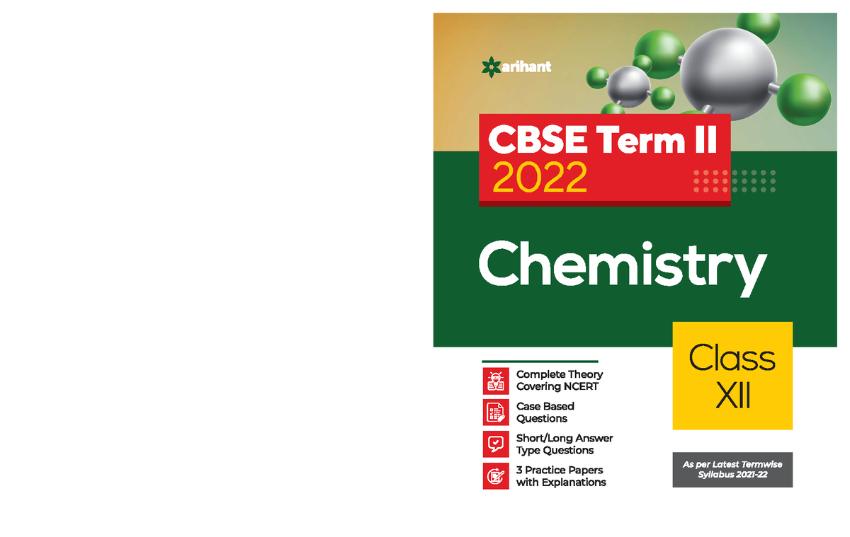 Arihant Class 12 Term 2 Chemistry 2022 @Cbsebookshub - Chemistry Class ...