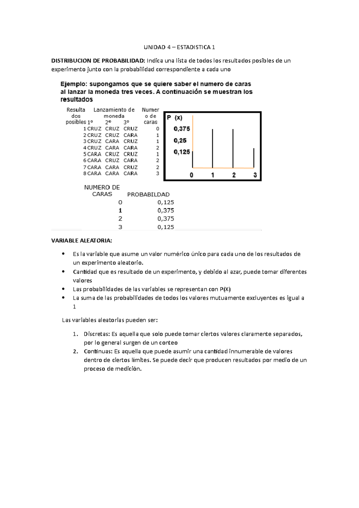 Unidad 4 - sdadsadsa - UNIDAD 4 – ESTADISTICA 1 DISTRIBUCION DE ...