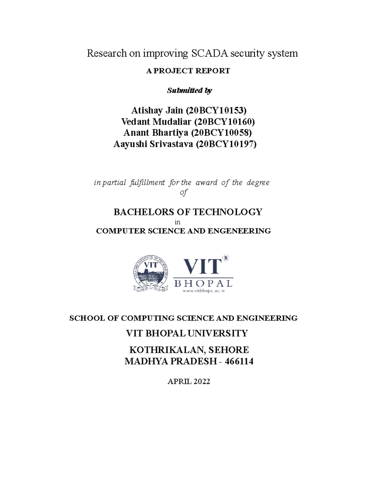 Scada report on sub systems - Research on improving SCADA security ...