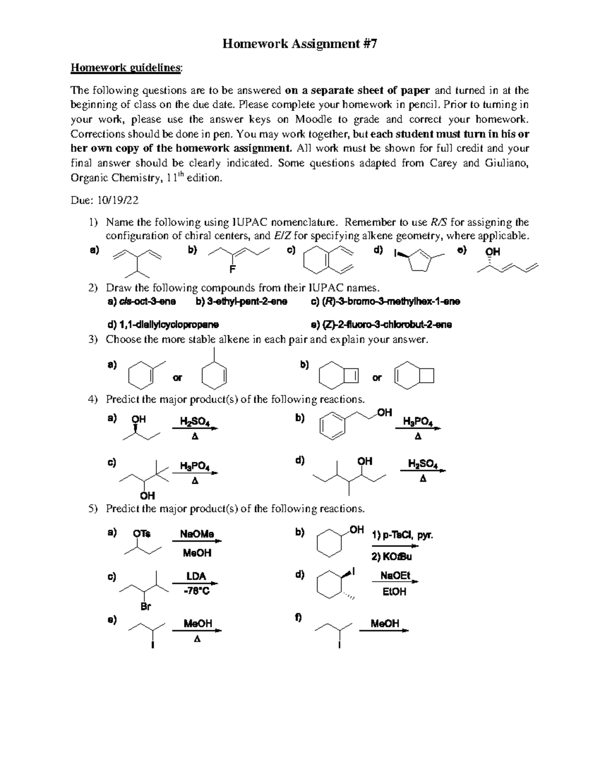 Homework #7 - Homework Assignment Homework guidelines: The following ...