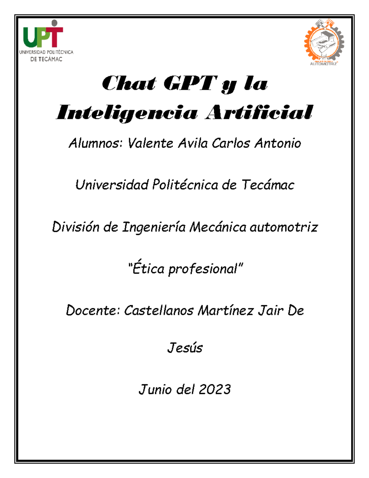 Chat GPT y la Inteligencia Artificial - Un ejemplo de esto es Chat GPT ...