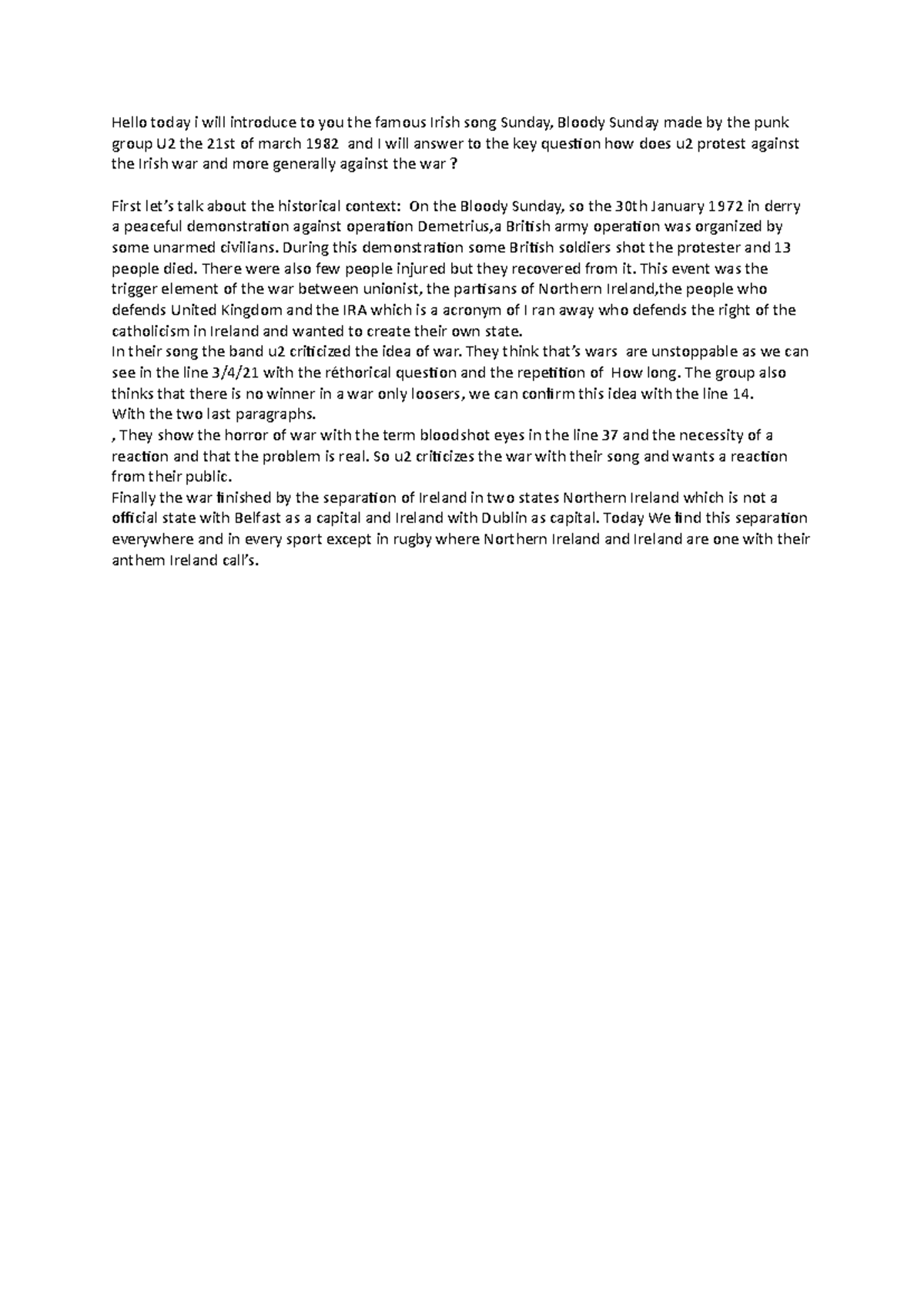 Anglais u2 - Il est là - Hello today i will introduce to you the famous ...