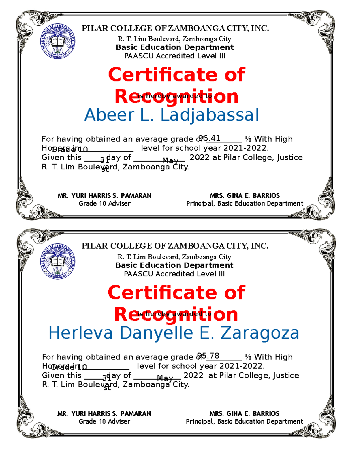 Merit-card - This is in relation to and compliance with the ...