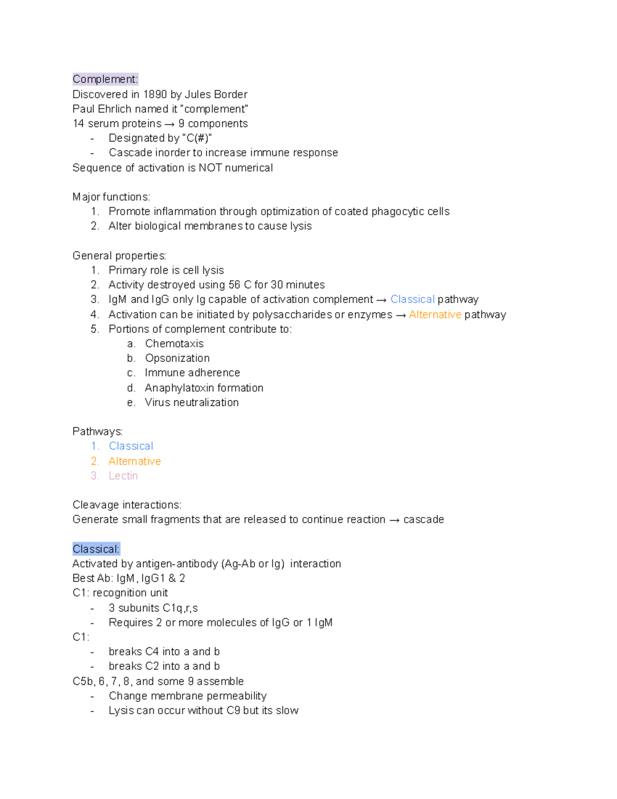 Complement - Complement: Discovered in 1890 by Jules Border Paul ...