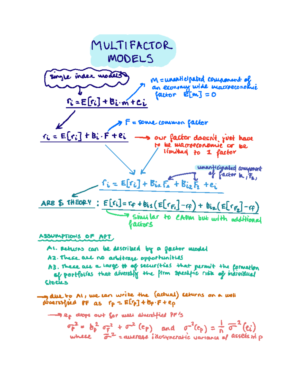 Multi factor and APT concepts - MULTI FACTOR MODELS singleindeamodelstumfy Ms unanticipated ...