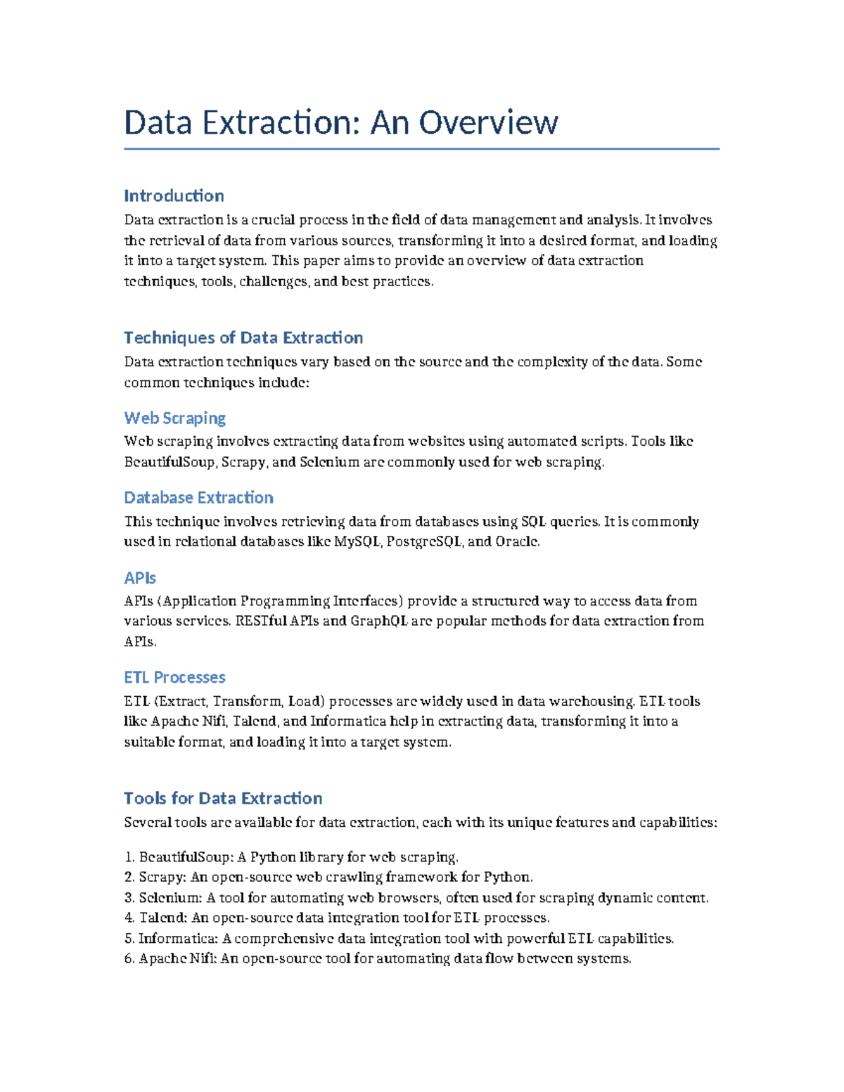 Data Extraction Overview - Data Extraction: An Overview Introduction ...