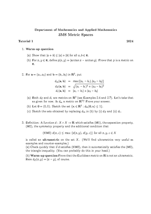Complex analysis tut1 - tut 1 - 3 Complex Analysis 2024 Tutorial 1 A/Prof Elena Berdysheva Mita ...