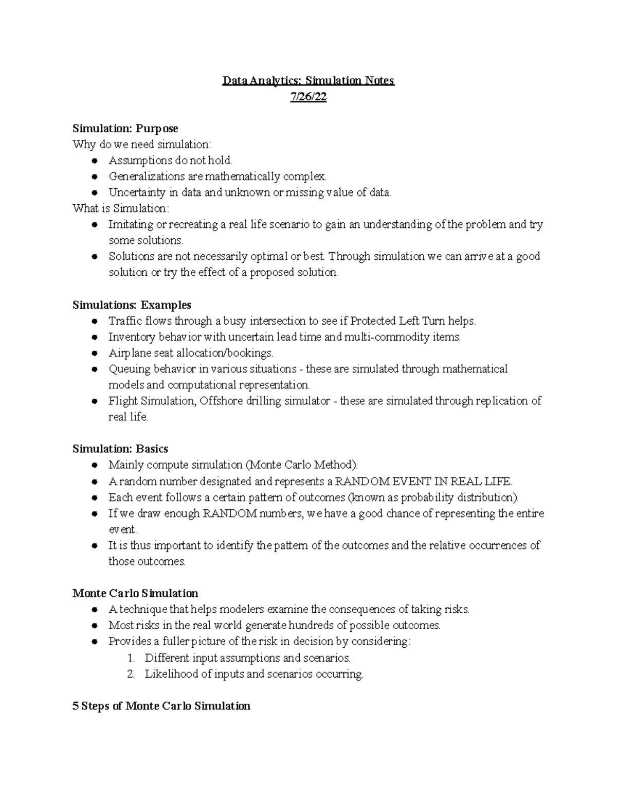 Data Analytics Simulation Notes Data Analytics Simulation Notes 726