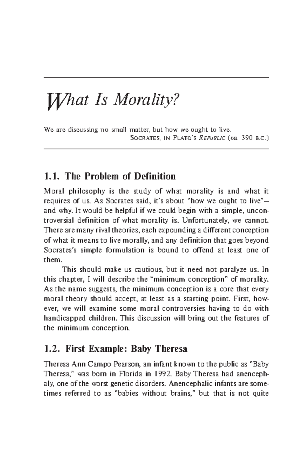 Readings on Famous Ethics cases - 1. The Problem of Definition Moral ...