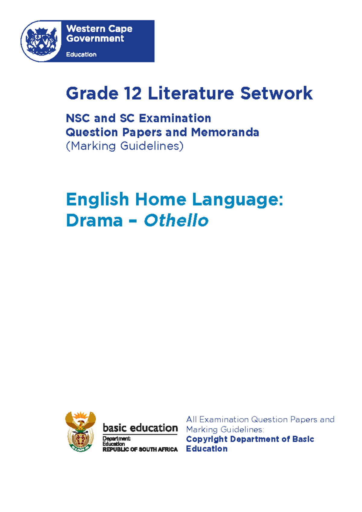 Gr12-Exams-Setwork-Drama-Othello-v2 - Grade 12 Literature Setwork NSC ...