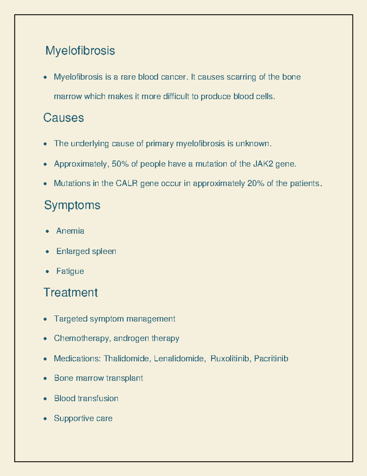 Myelofibrosis infographic - Myelofibrosis • Myelofibrosis is a rare ...