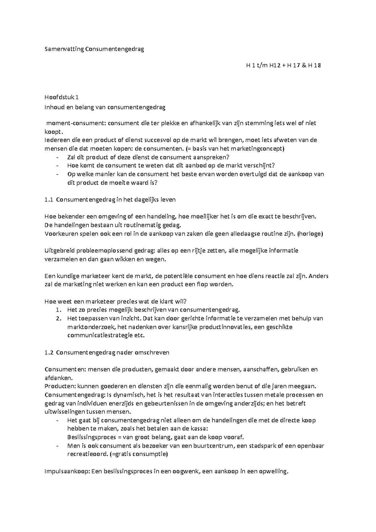 Samenvatting Inleiding Consumentengedrag 2 - Samenvatting ...