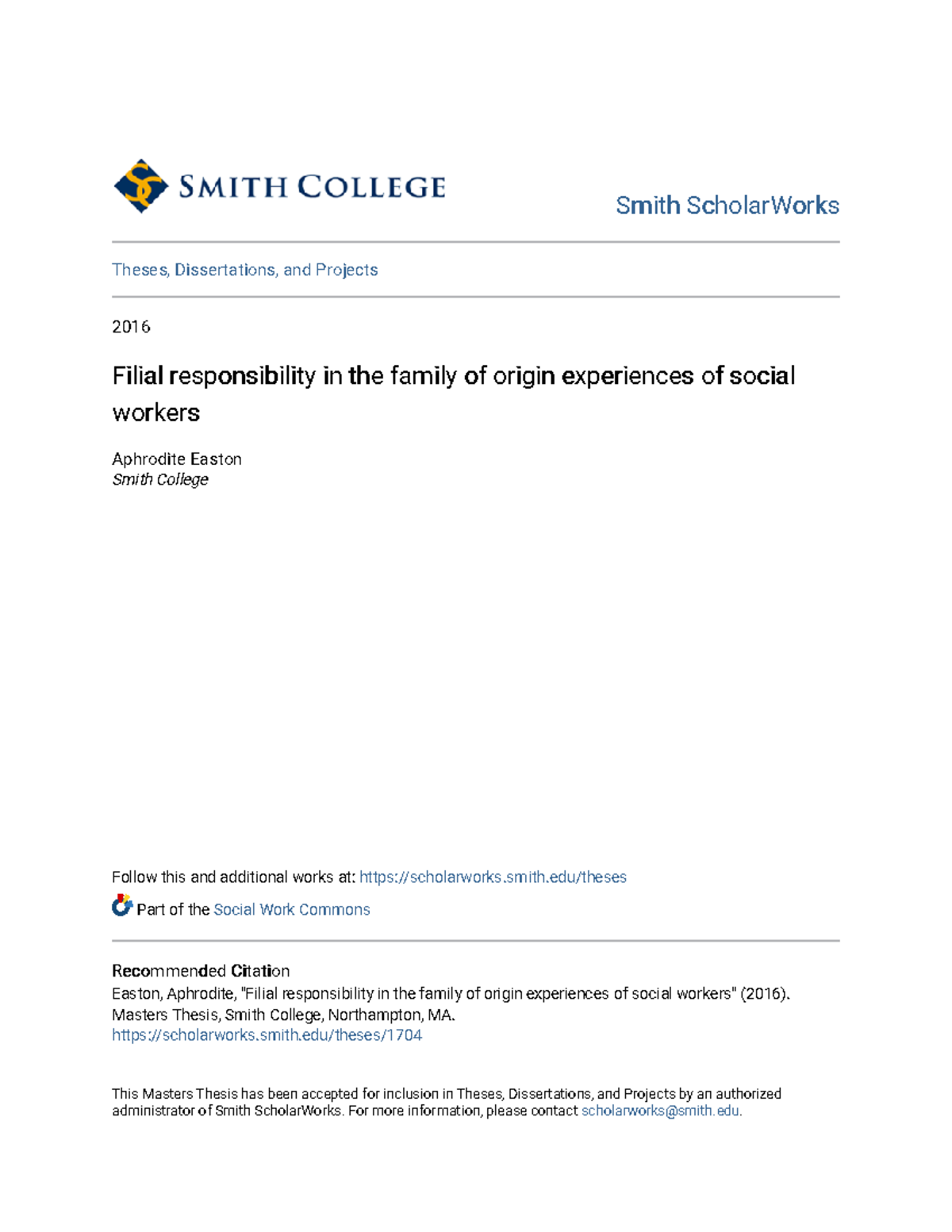 Filial responsibility in the family of origin experiences of Scale ...