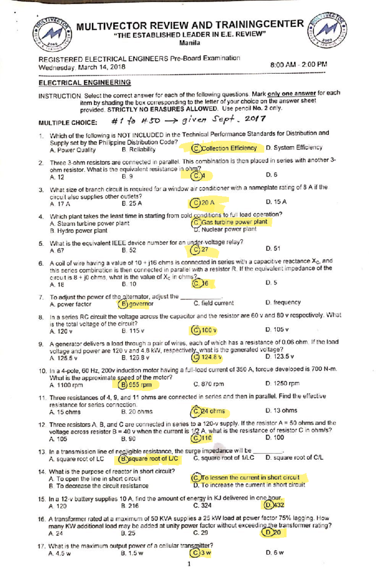 06 - EE (042018 ) OKS - Review materials - Electrical Engineering - Studocu
