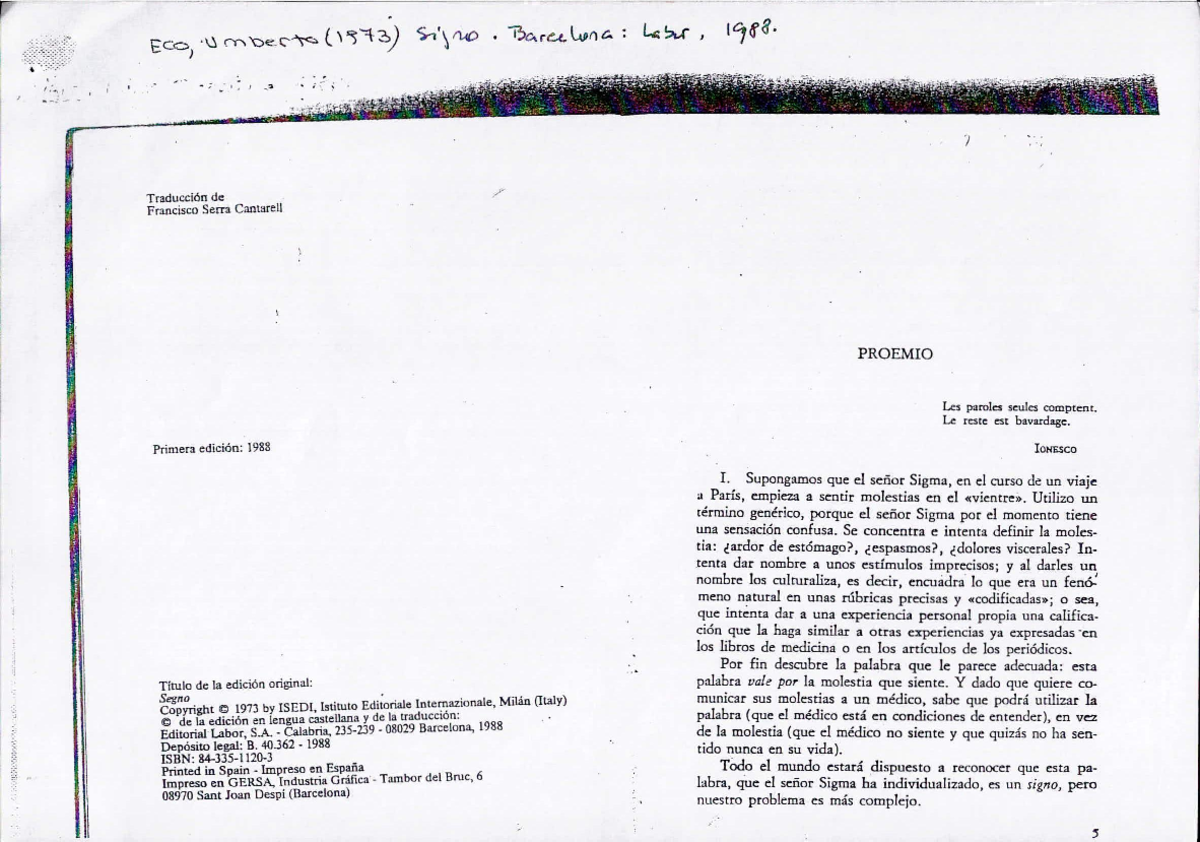 Eco 1973 Signo - "!- !:"T:;r;.::'¡"t:ri.' .; ~, ;;:- .: I ...