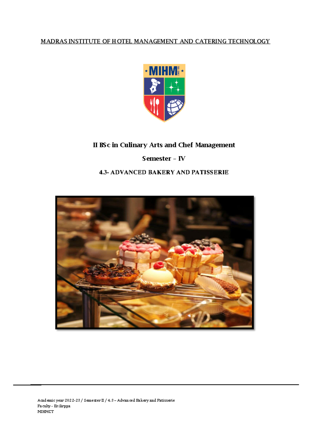 4.3 ABP - Backery - Academic year 2022-23 / Semester II / 4 – Advanced ...