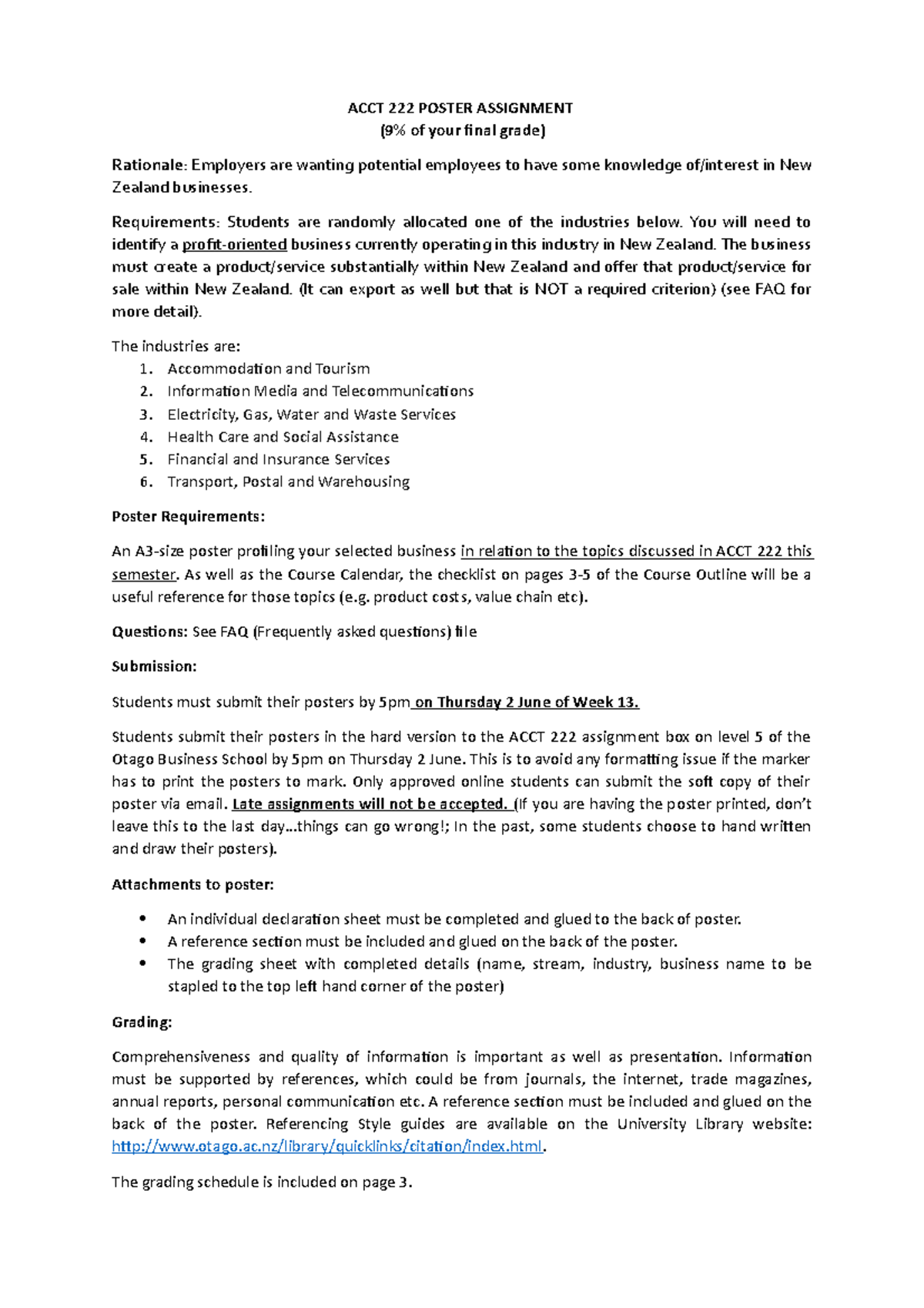 ACCT222 Poster Assignment Instruction 2022 S1 - ACCT 222 POSTER ...