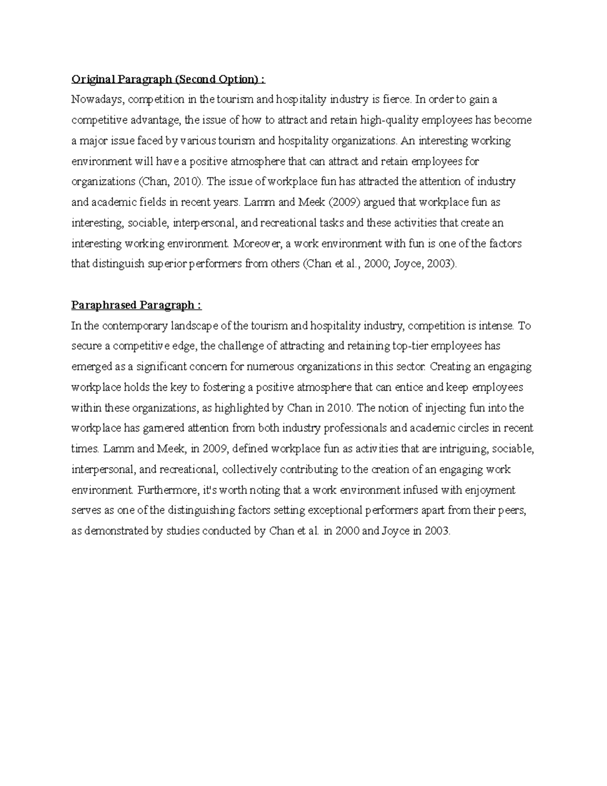 Mhr523 Seminar 1 Activity Original Paragraph Second Option