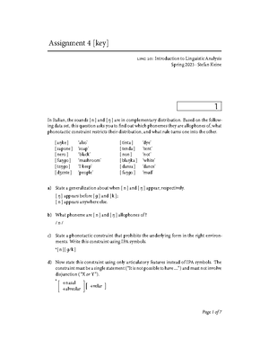Linguistics - Lecture notes - Chapter 1 What is language? language ...