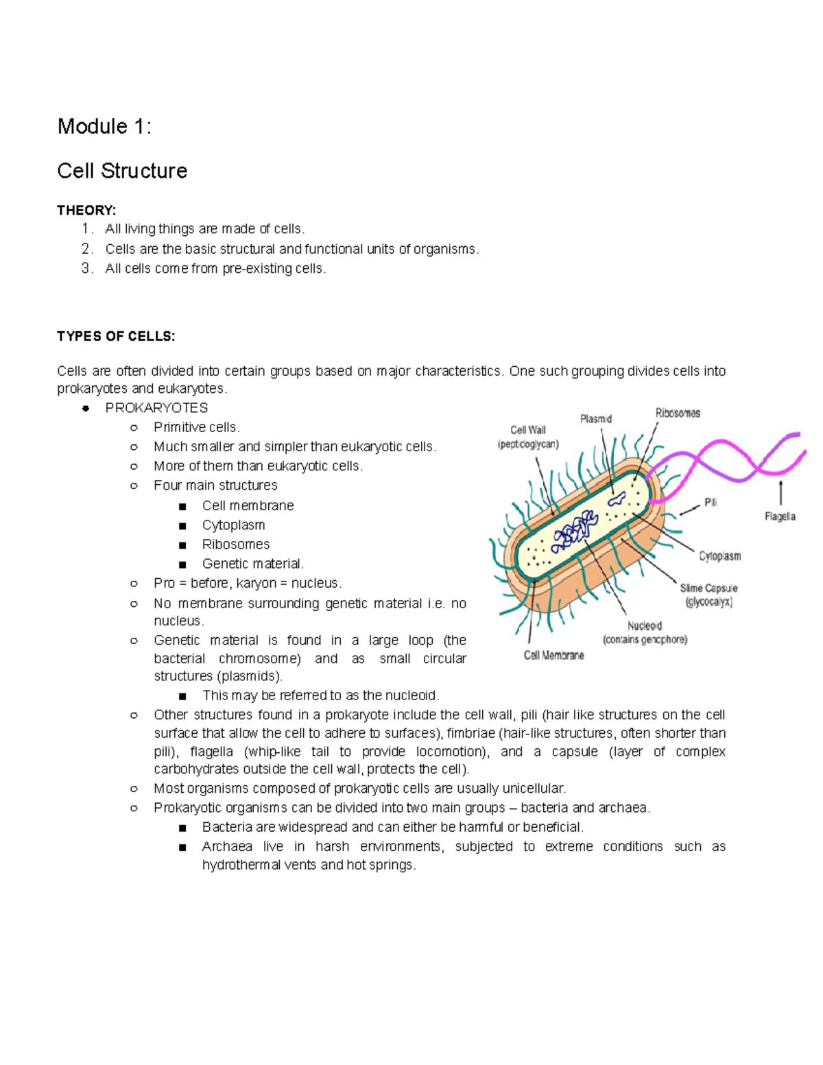 All Bio notes - summaries on all of hsc bio - Module 1: Cell Structure ...