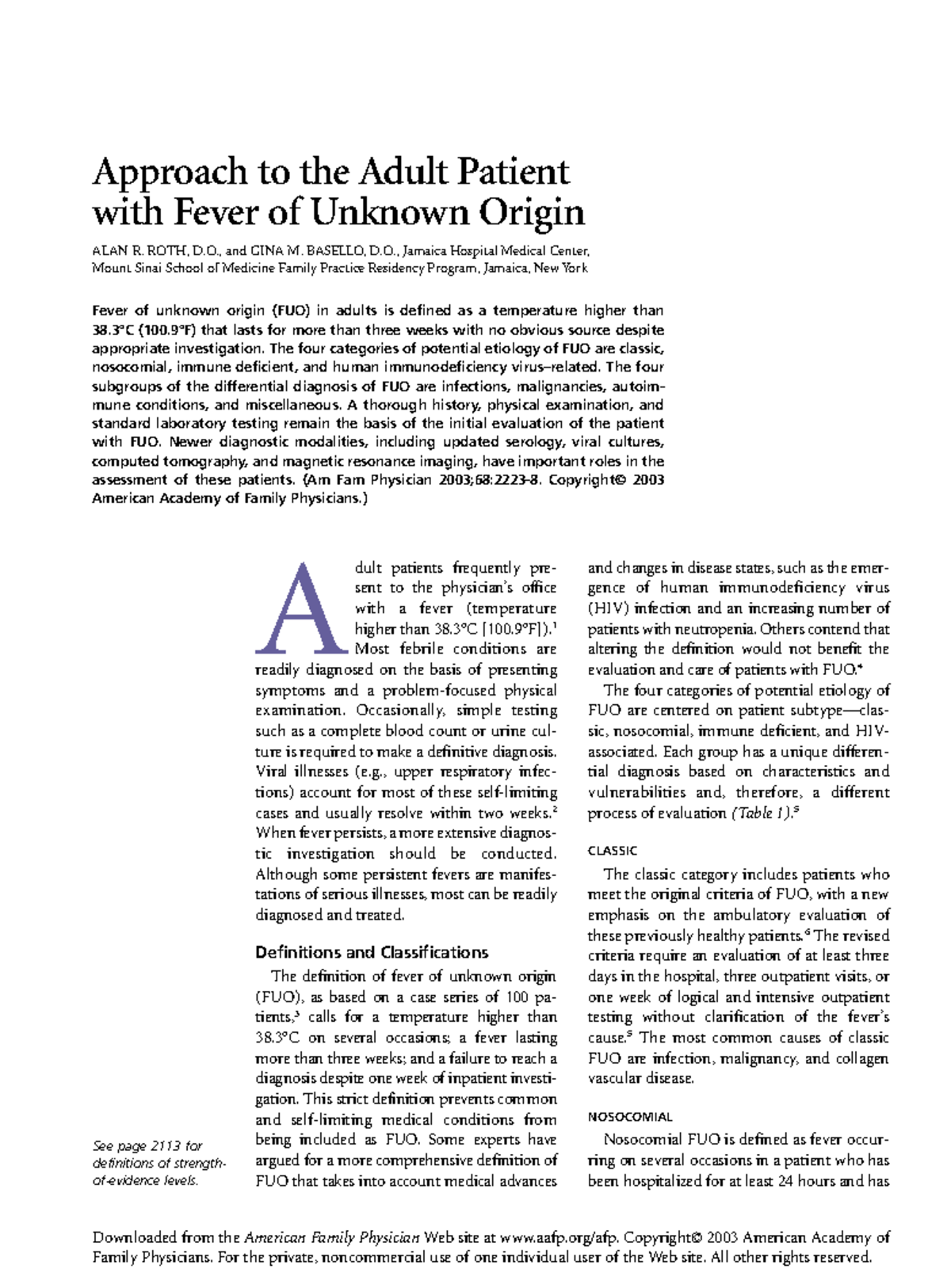 1 Approach to the Adult Patient FUO - and changes in disease states ...
