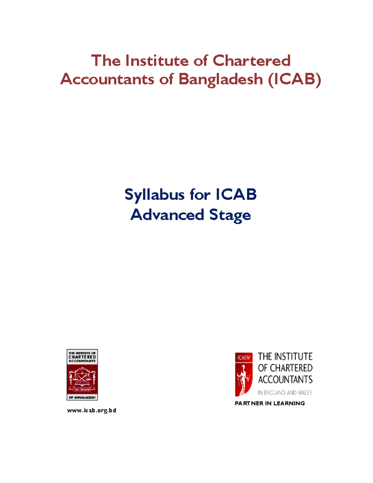 ICAB Syllabus - The Institute of Chartered Accountants of Bangladesh ...