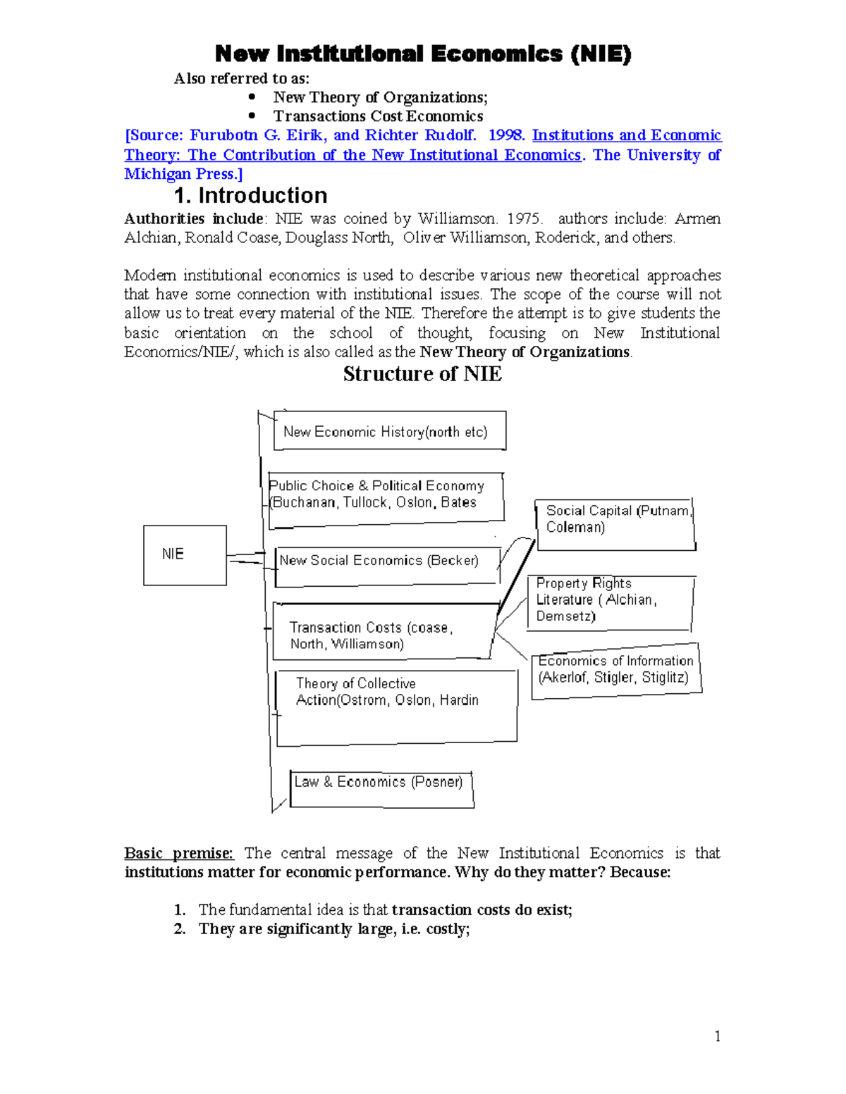 4-Institutions and Economic Theory-Student - New Institutional ...