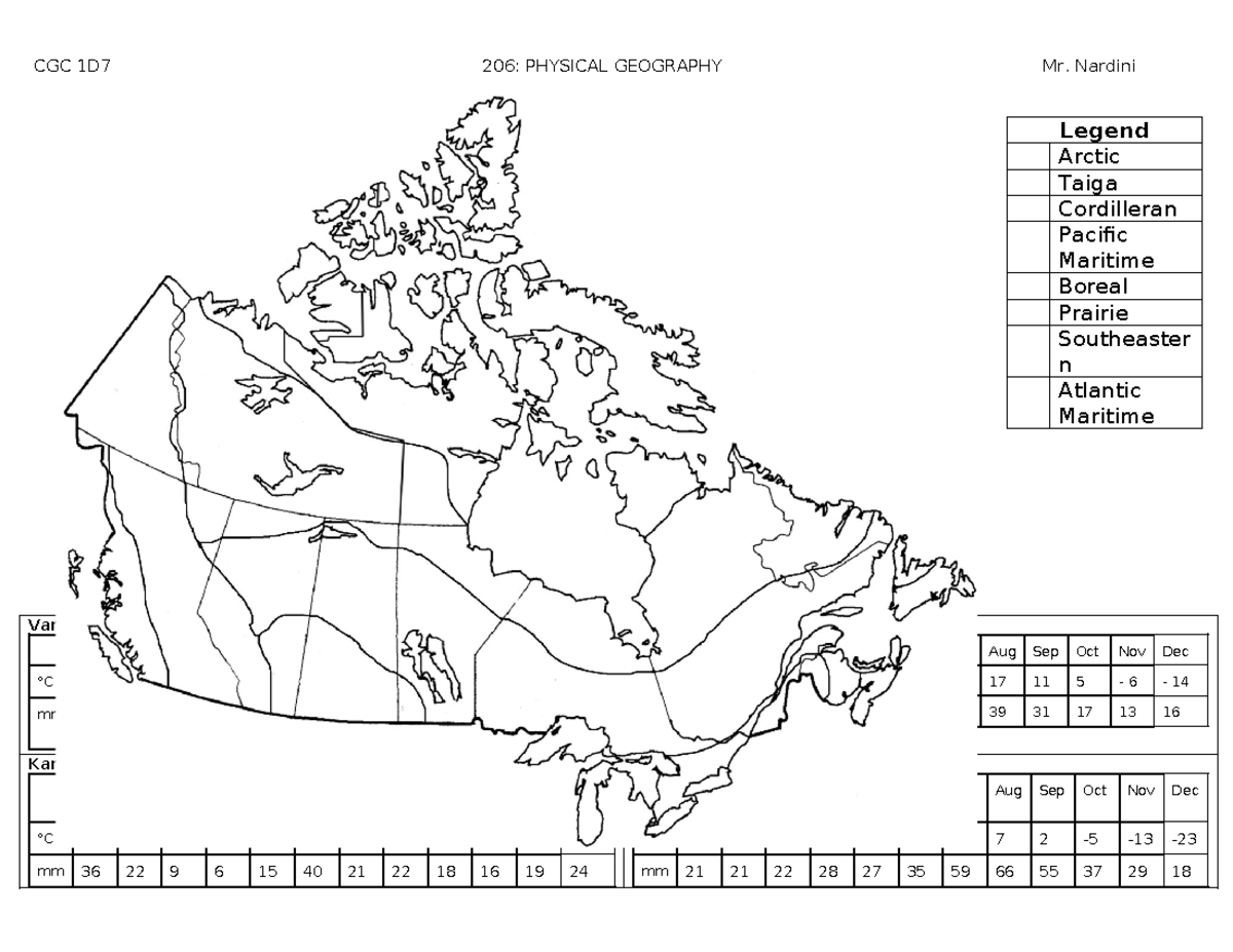 206 Climate Regions and Graphs - Vancouver, British Columbia (Pacific ...