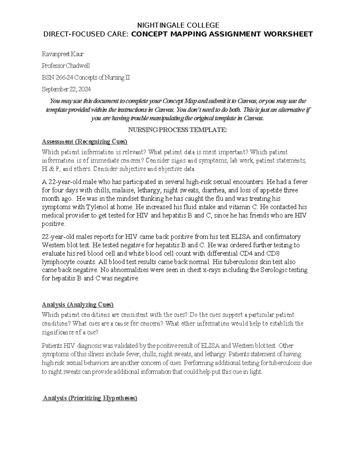 Concept Map Template-1 - DIRECT-FOCUSED CARE: CONCEPT MAPPING ...