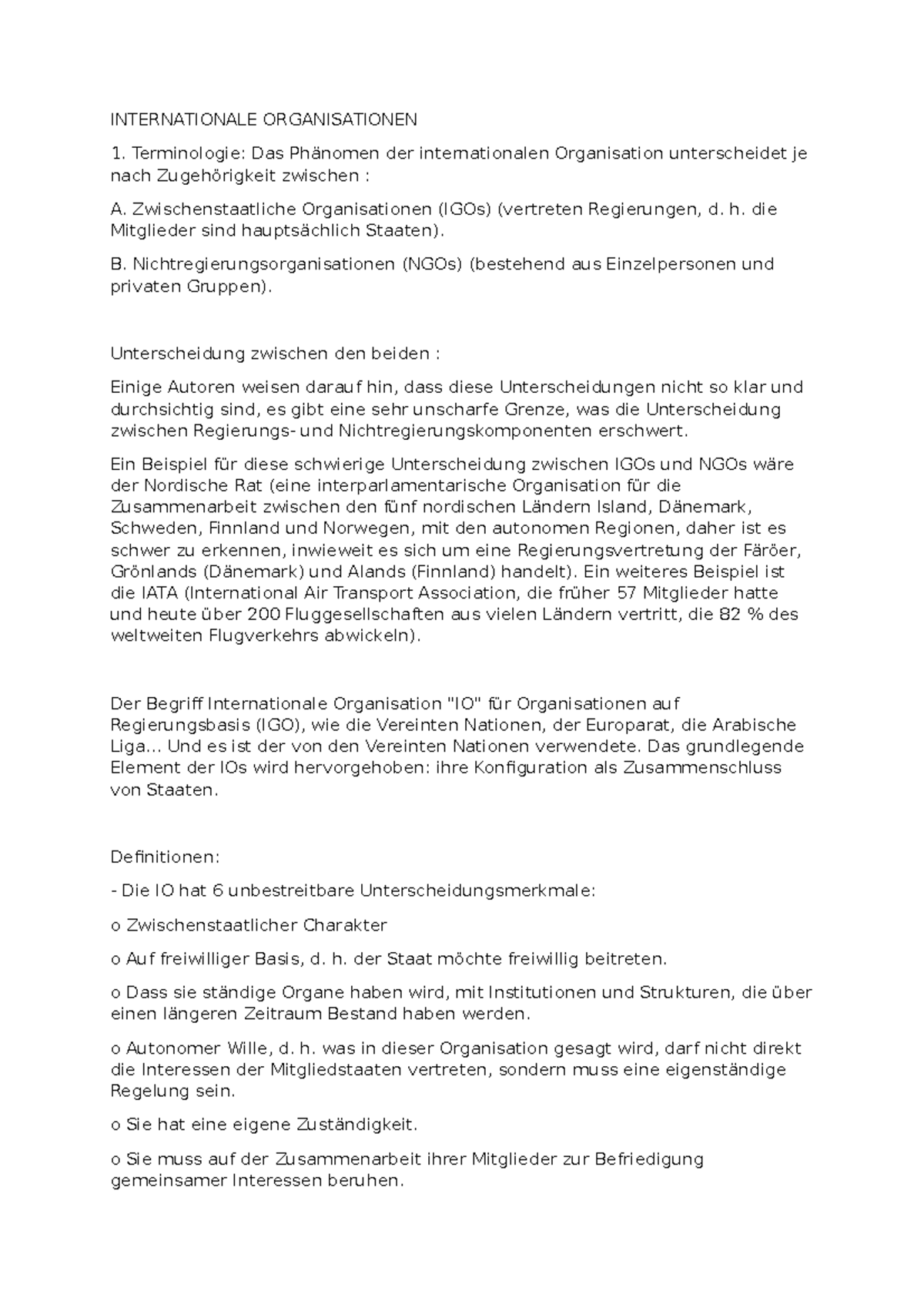 Internationale Organisationen - Zwischenstaatliche Organisationen (IGOs ...