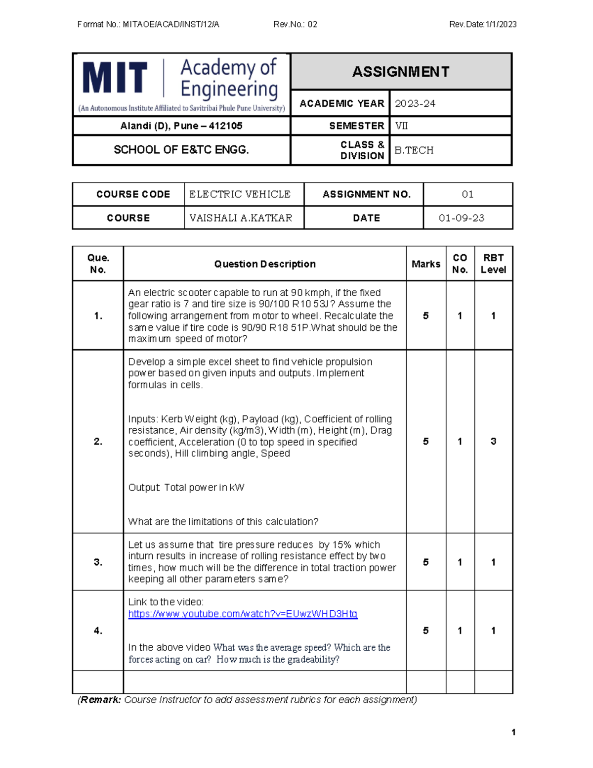 F12- Assignment - Format No.: MITAOE/ACAD/INST/12/A Rev.: 02 Rev:1/1/ 1 ...