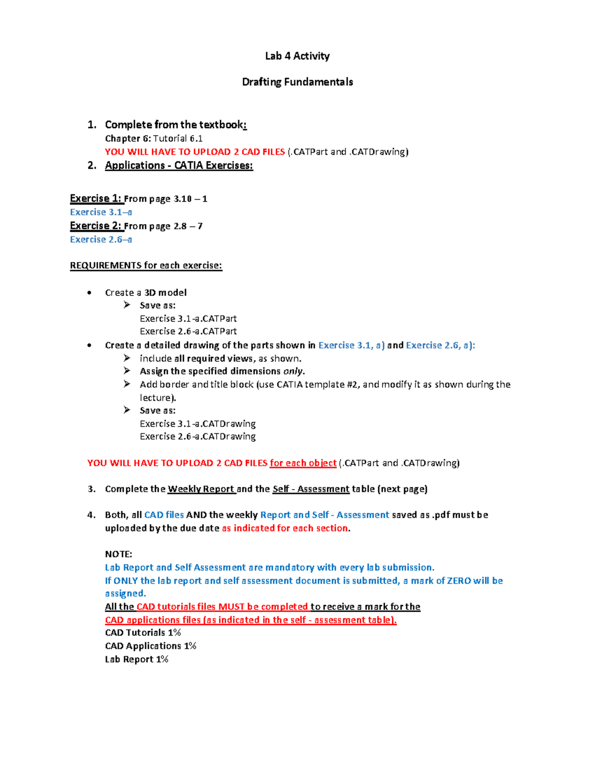 Lab #4 - Study Guide - Lab 4 Activity Drafting Fundamentals 1. Complete ...