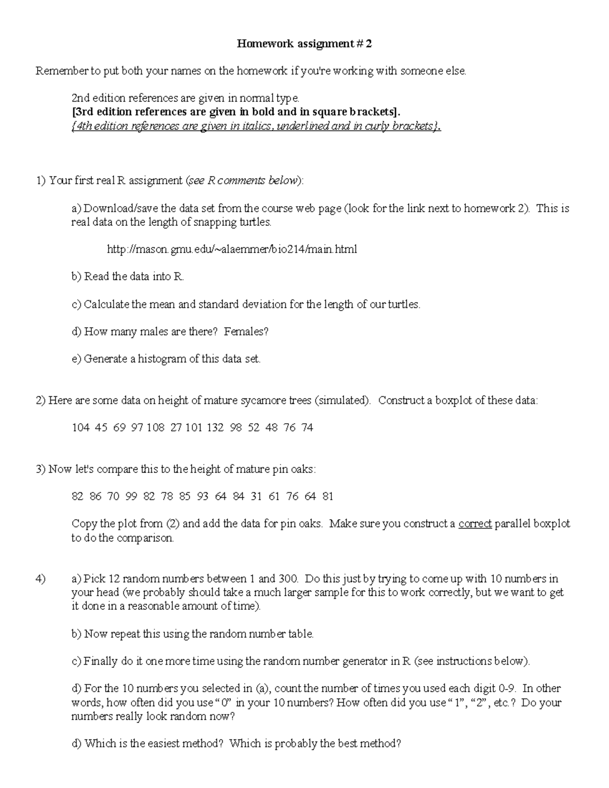 Seminar assignments - Homework 2 - Homework assignment 2 Remember to ...