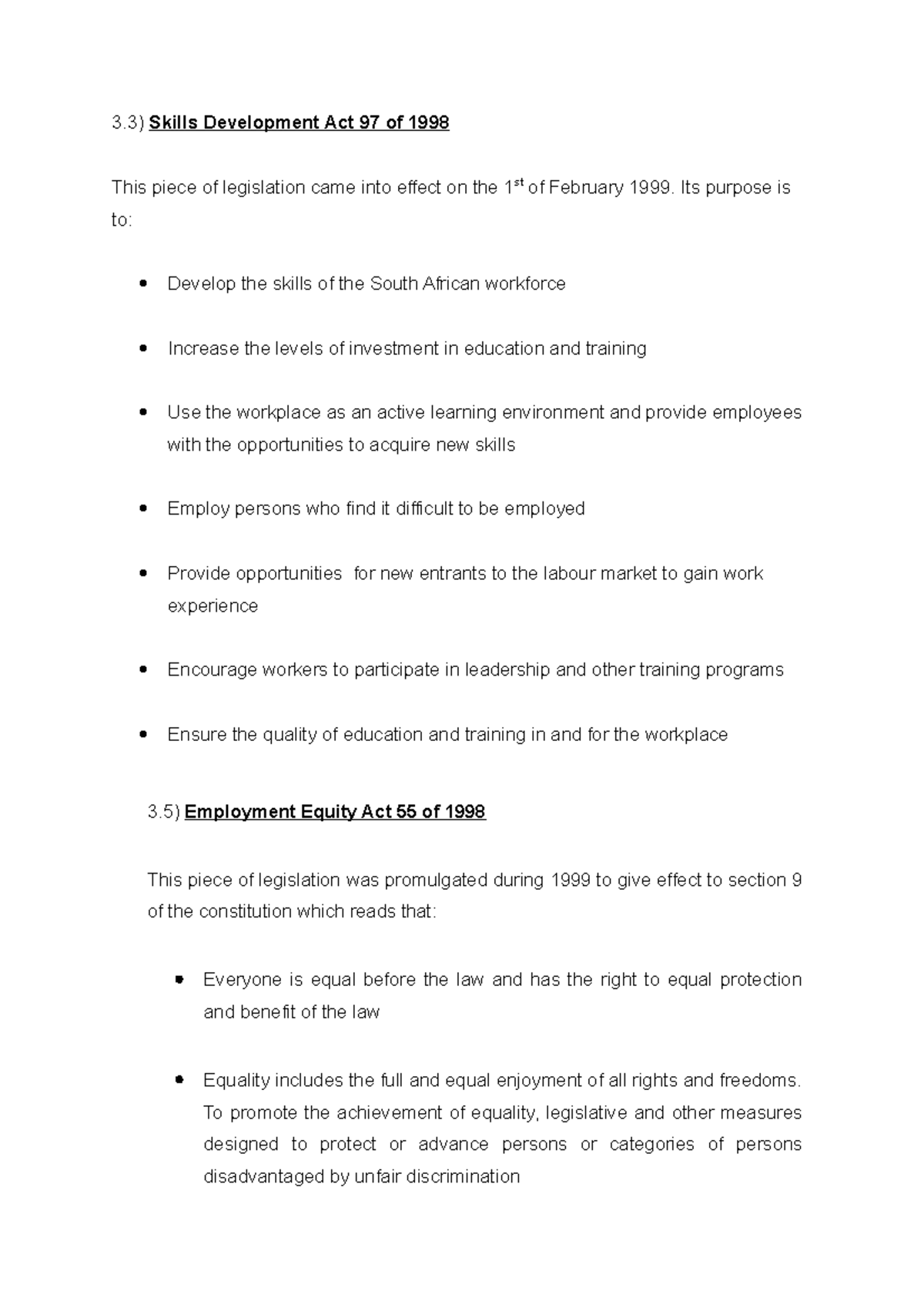 Employment Relations 102 lesson 7 - Skills Development Act 97 of 1998 ...