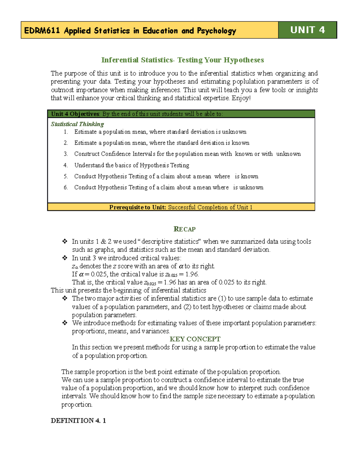 Unit 4 Lecture Notes Introduction To Statistics For Social Sciences Inferential Statistics 