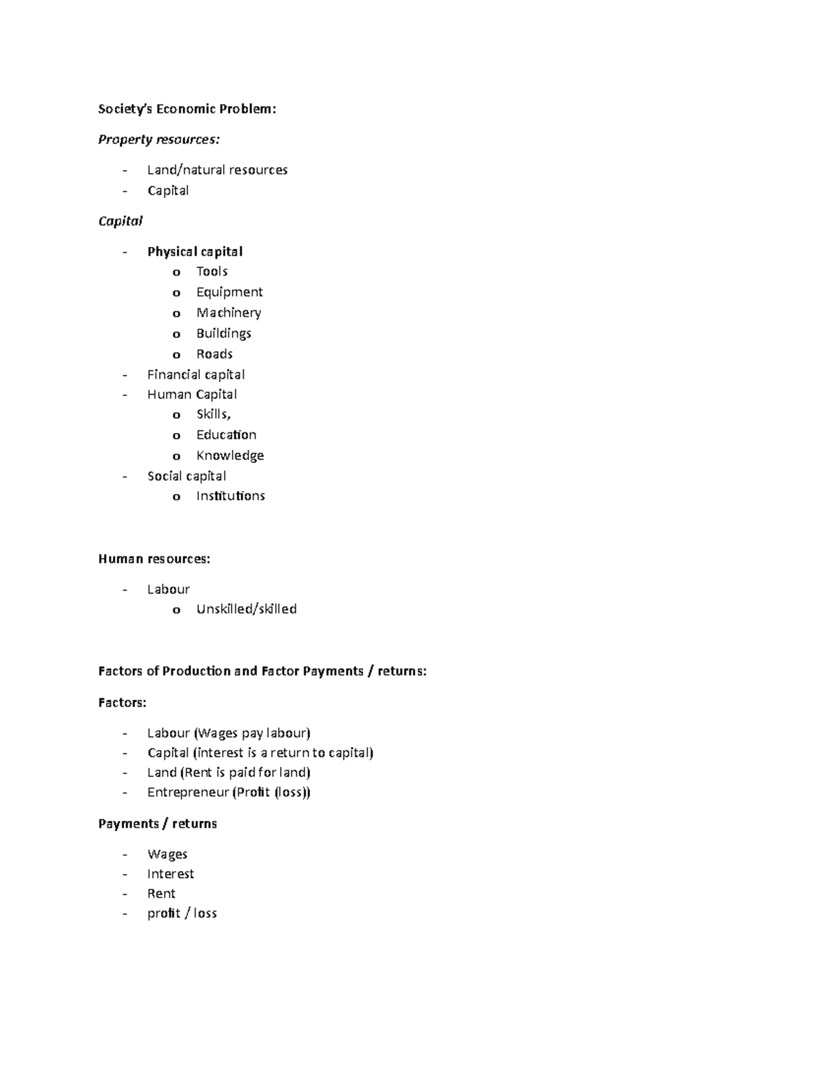 Week 2 Intro To Macro Lecture Notes Societys Economic Problem