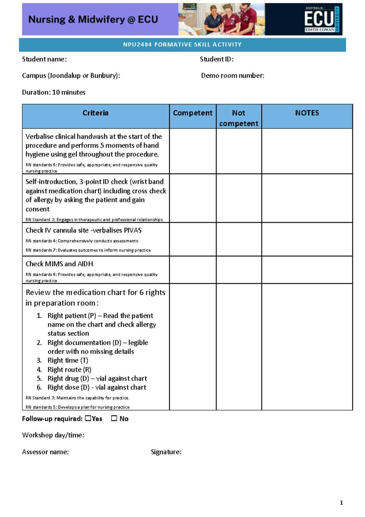 Formative skill activity rubric S1 2024 - 1 NPU 2404 FORMATIVE SKILL ...