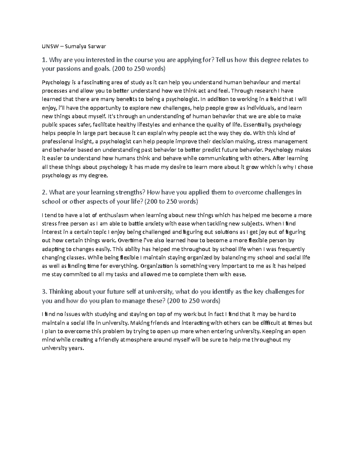 Document 24 - report - UNSW – Sumaiya Sarwar 1. Why are you interested ...