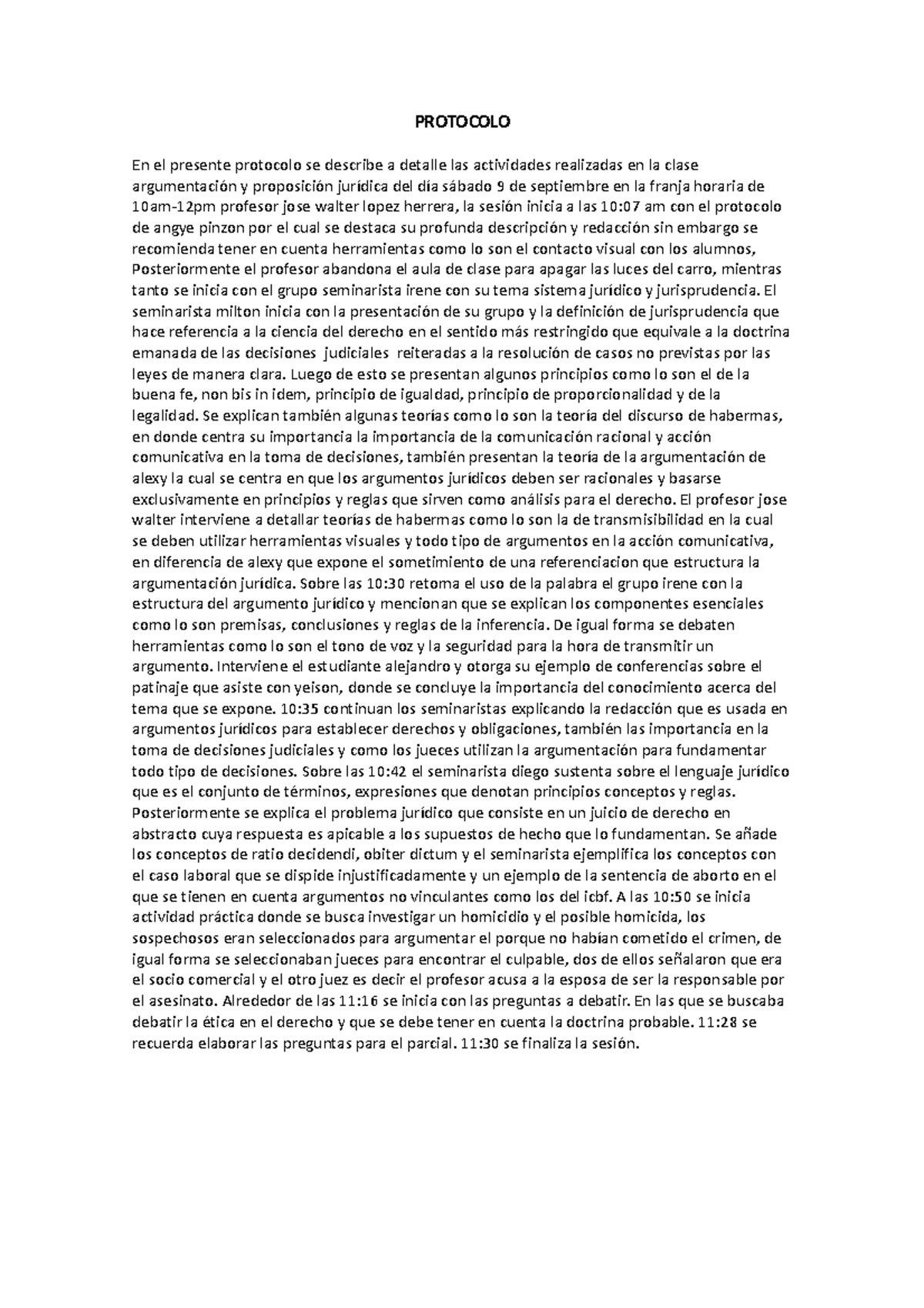 Protocolo - Jfjfjfj - PROTOCOLO En el presente protocolo se describe a ...