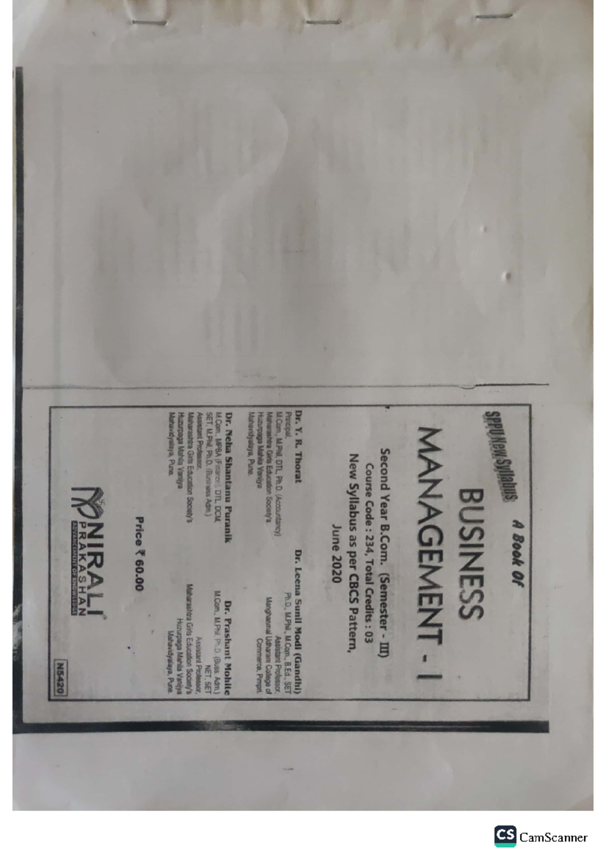 Business management sybcom - Bachelor of commerce - Studocu