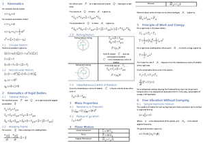 ME2142 Cheatsheet - Functions Unit Step function 1 , 0 0 , 0 Unit Ramp - Studocu