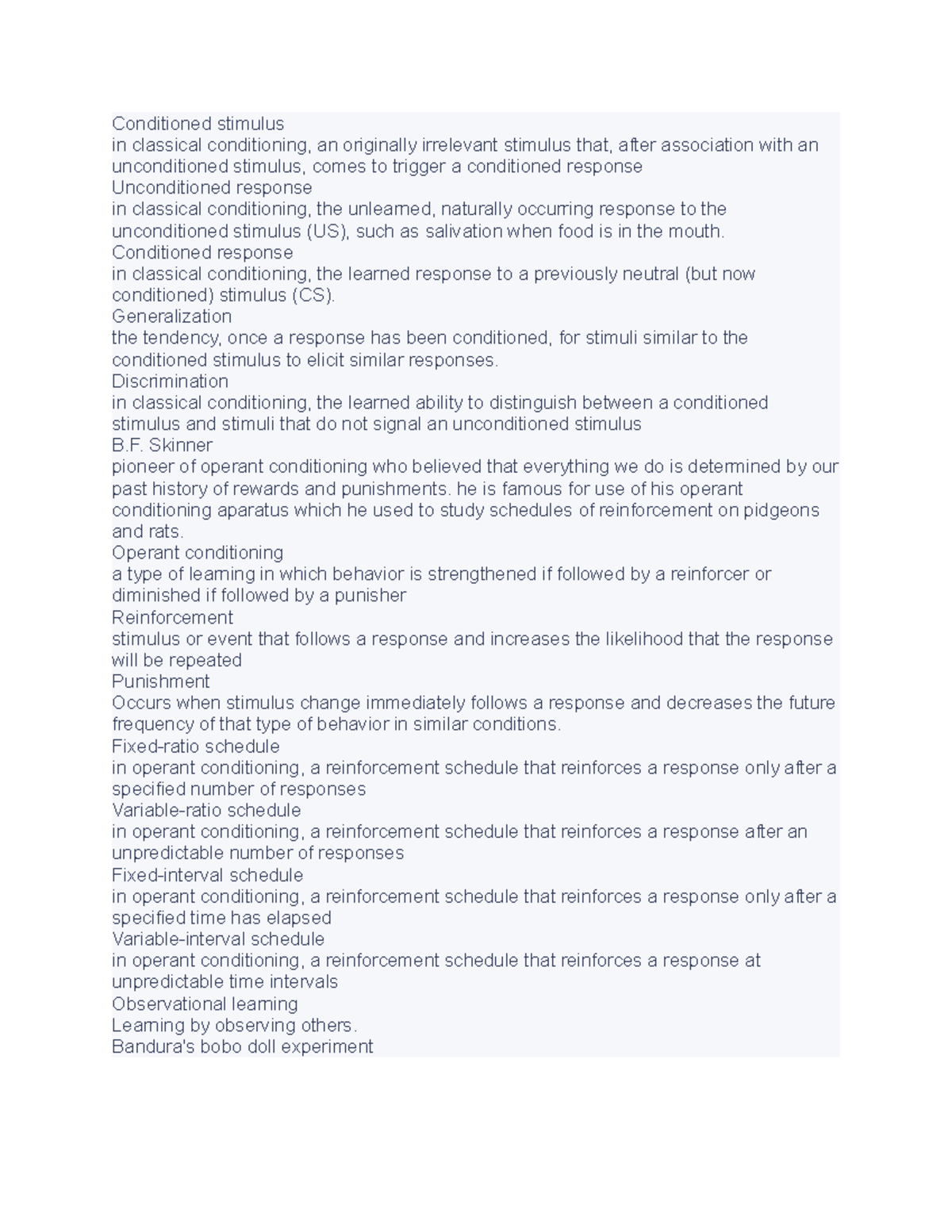 Doc 23 - practice - Conditioned stimulus in classical conditioning, an ...