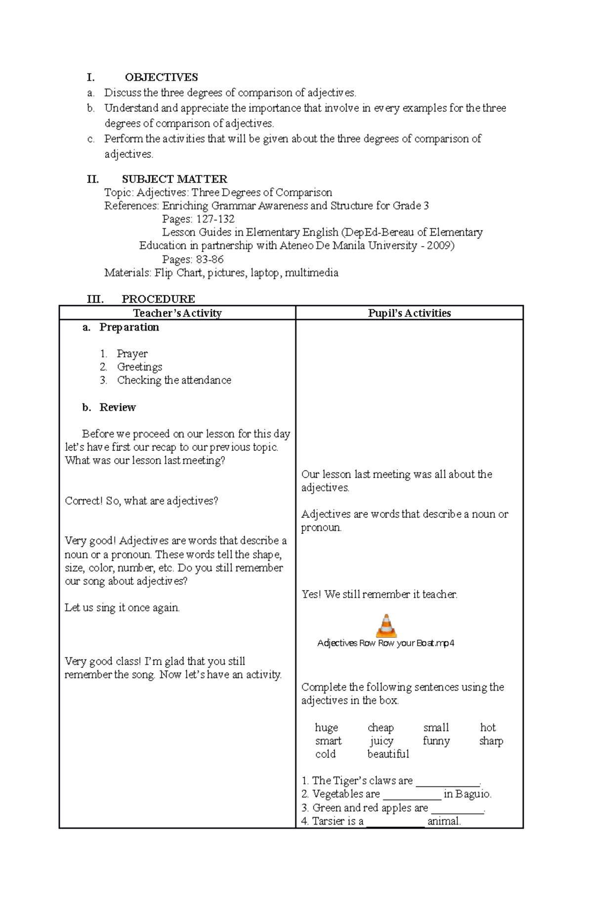 Lessson Plan for DEMO - Lesson Plan for Science 2020. Demo, lesson plan ...