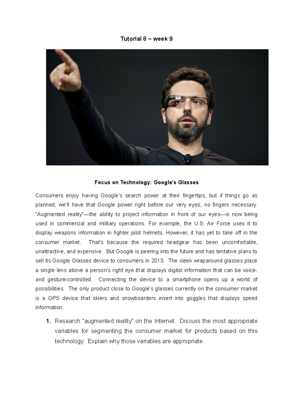 Tutorial 8 - week 9 - Helpful for exams and assessments - Tutorial 8 ...