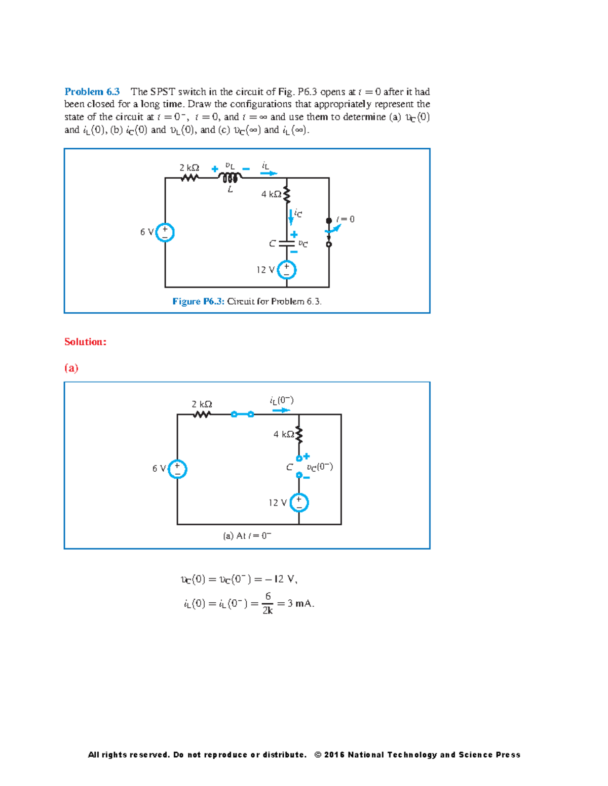 C3-6 - very nice - Problem 6 The SPST switch in the circuit of Fig. P6 ...
