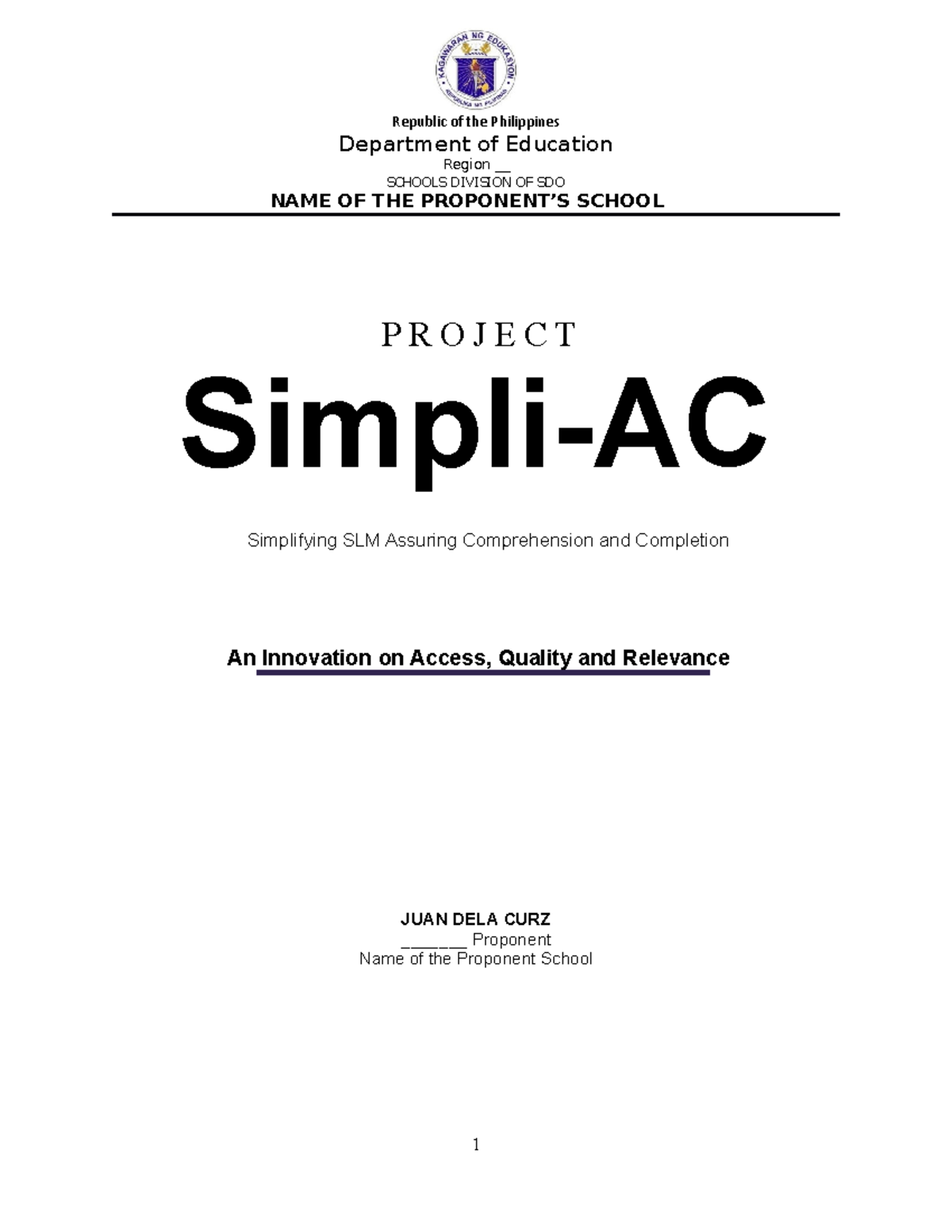 New Normal Simplification of SLMs - Republic of the Philippines ...