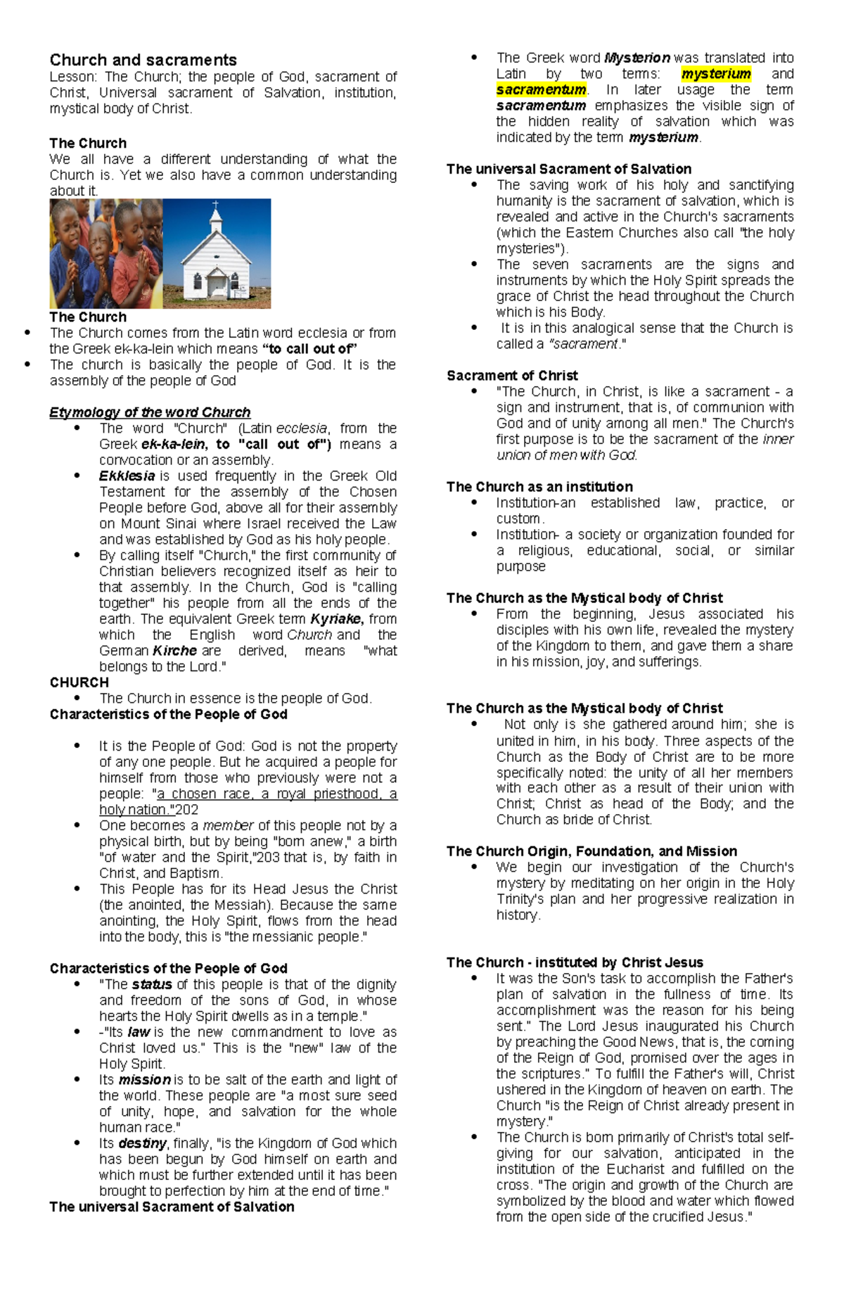 RS4-Prelim-1 - Reviewer. It's about Church History - Church and ...