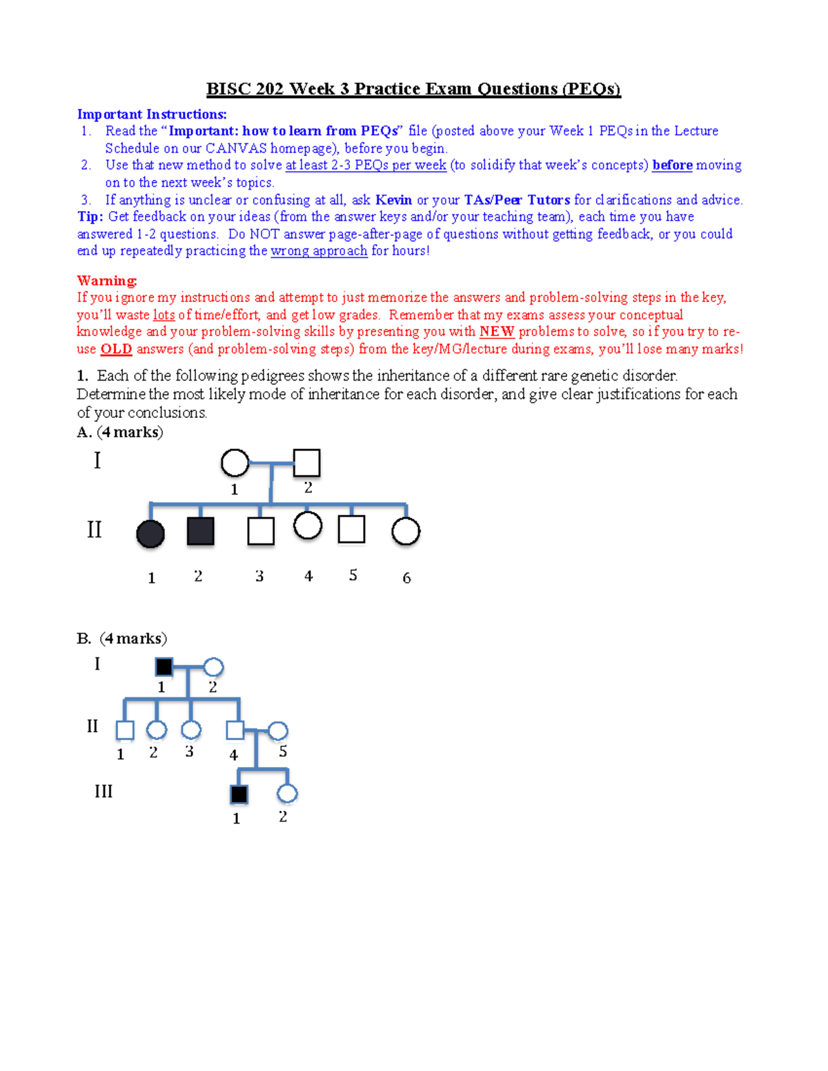 Week 3 PEQs-2 - practice exam questions - BISC 202 - SFU - Studocu