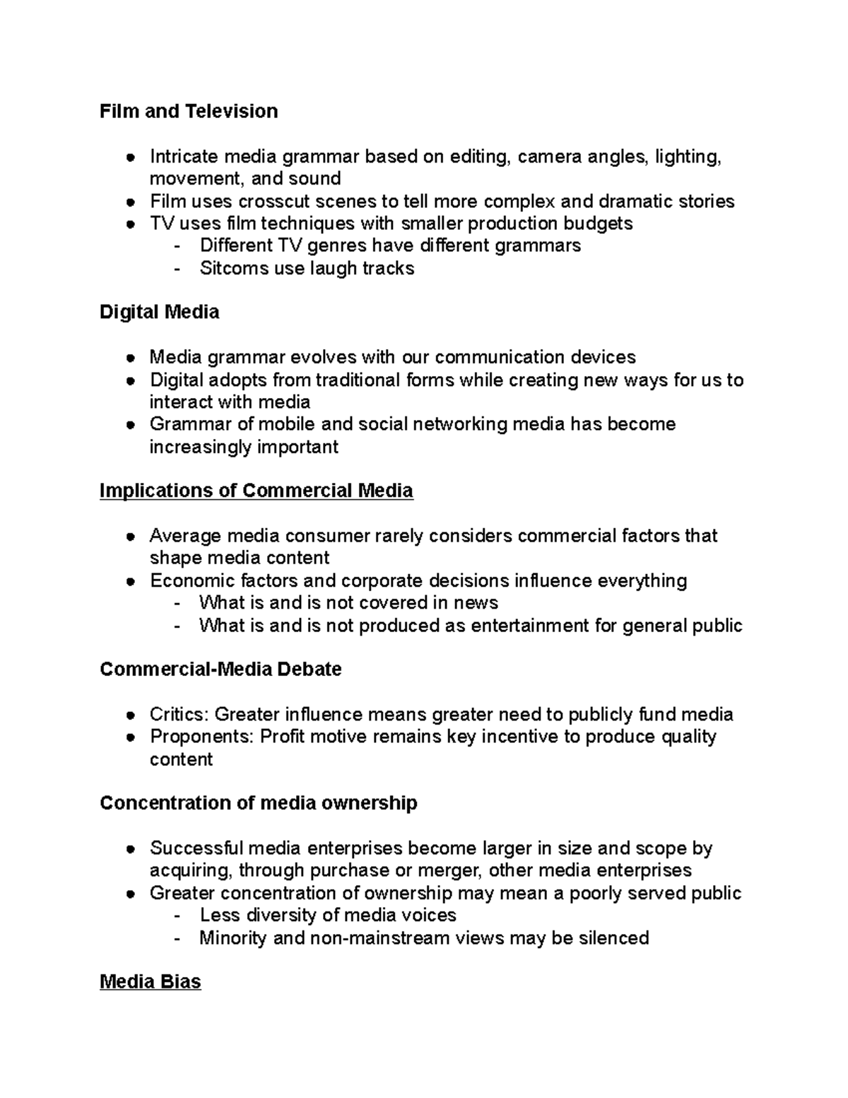 Media Bias In The Commercial