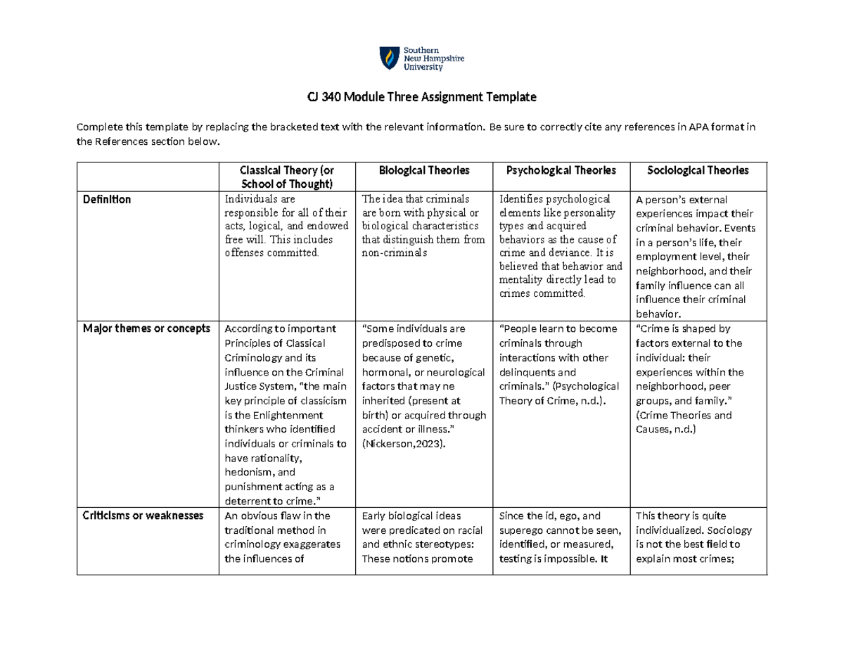 CJ 340 Module Three Assignment Template - CJ 340 Module Three ...